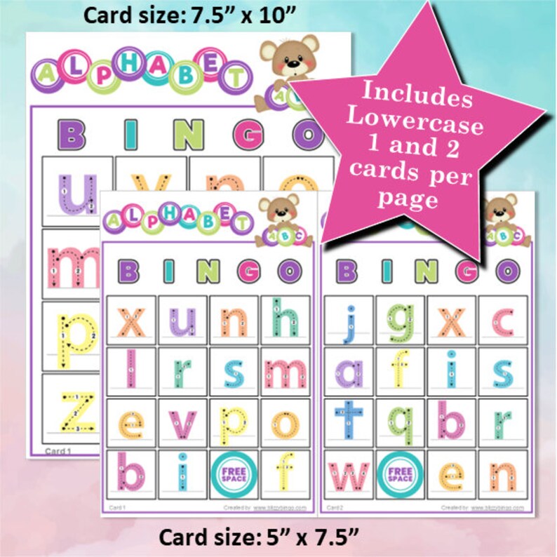 30 Traceable Alphabet 4x4 Bingo Cards Instant Download - Etsy