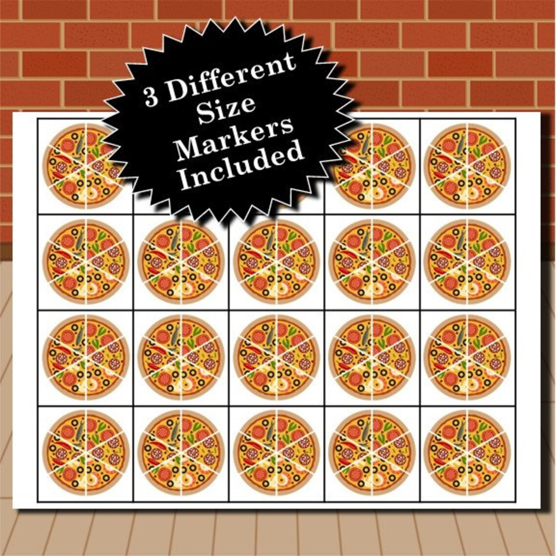 30 Pizza Party Numbers 5x5 Bingo Cards Instant Download | Etsy