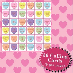 Valentine's Sweethearts 4x4 Bingo Printable Pdfs Contain Everything You ...