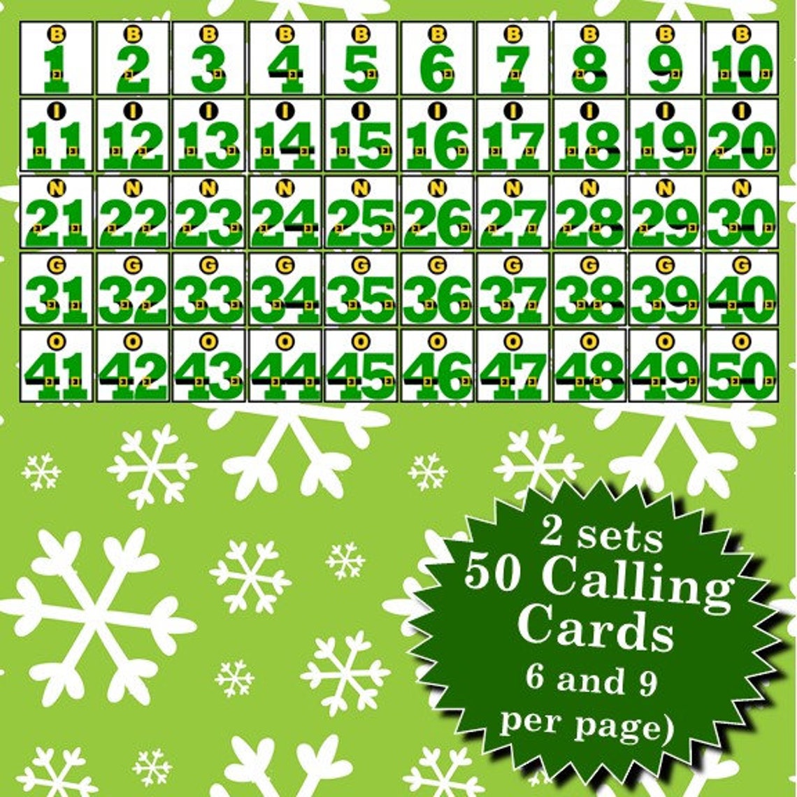Holly Jolly 50-ball 30 Card Bingo Printable Pdfs Contain | Etsy