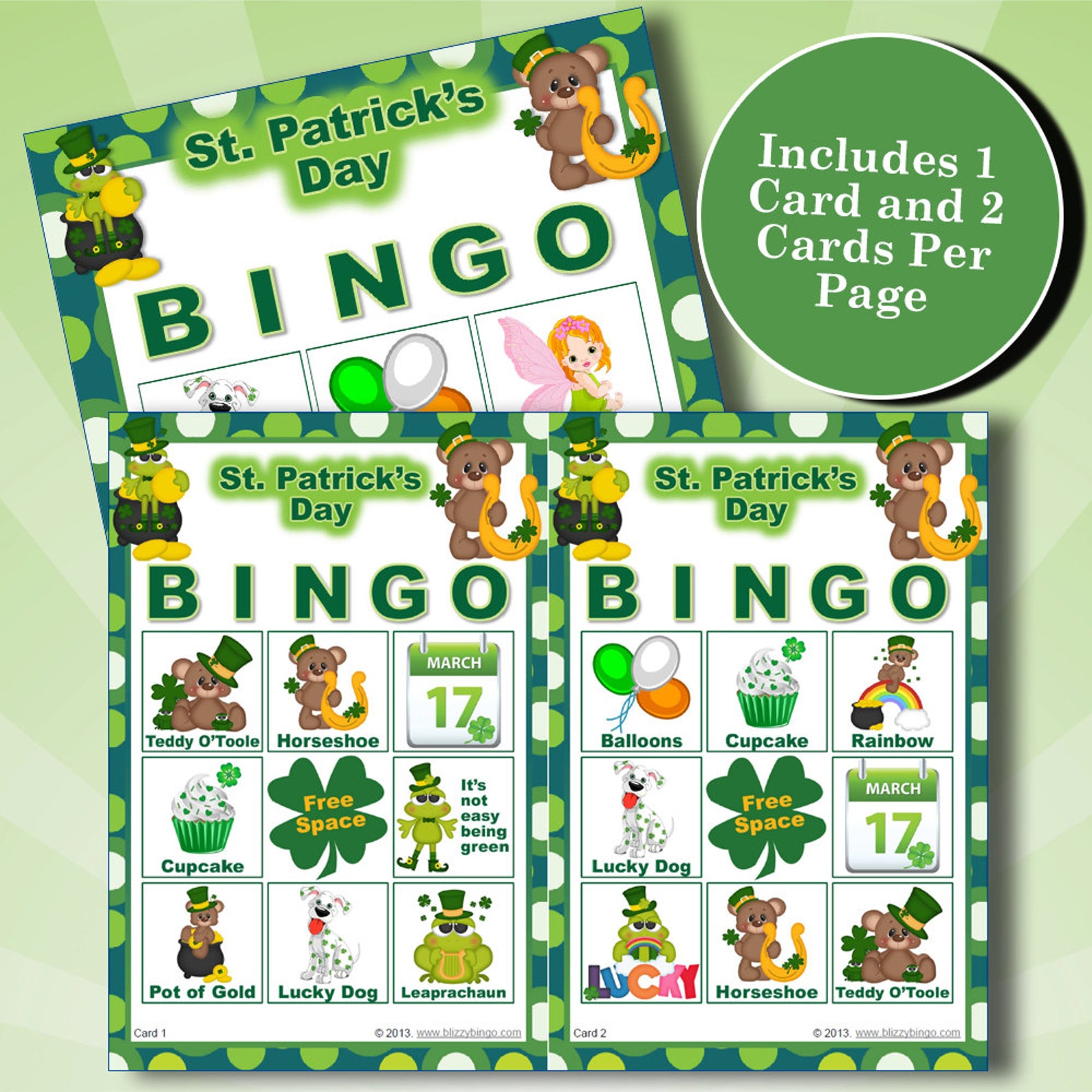 ST. PATRICK'S Day 5x5 Bingo Printable Pdfs Contain - Etsy