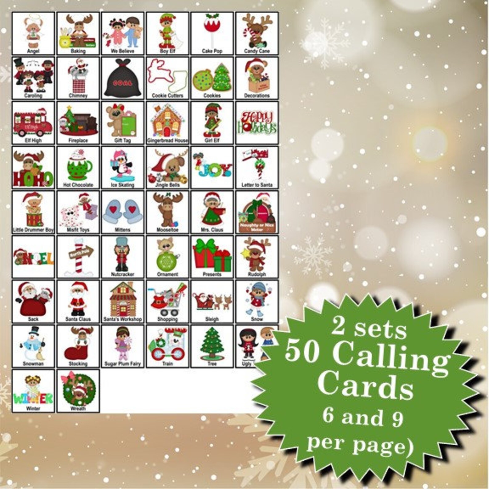 Happy Holidays 5x5 Bingo 60 Cards Printable Pdfs Jpegs - Etsy