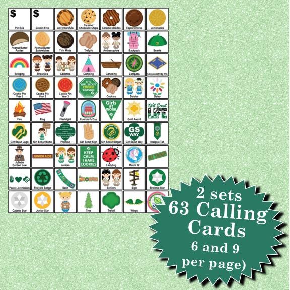 Girl Scout Cookies Bingo – 30 Cards Printable Game (ABC Bakers, 5×5 ...