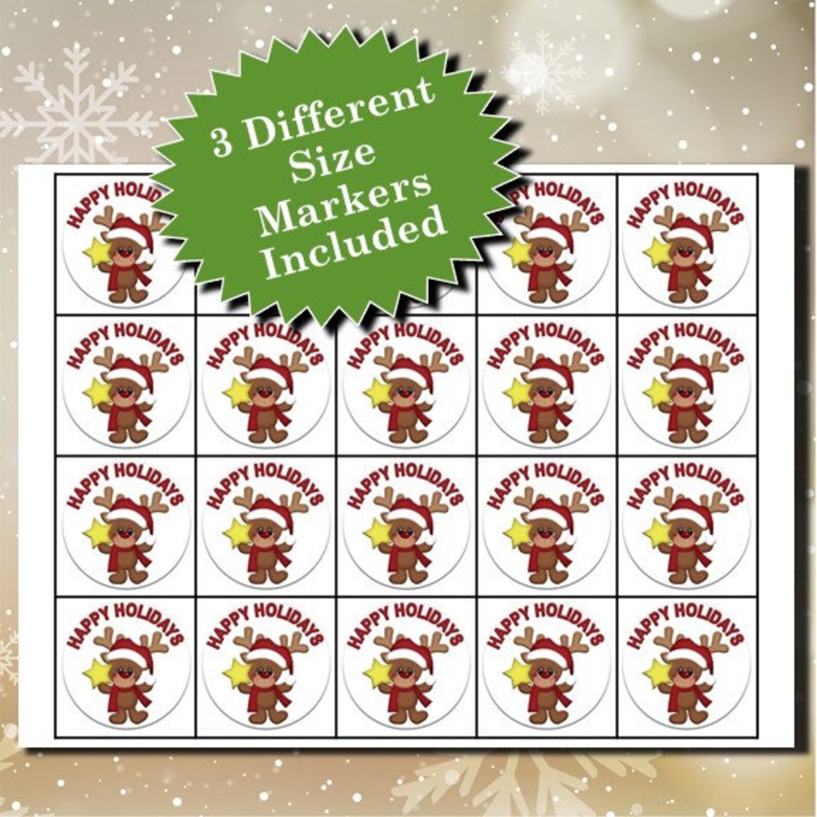 Happy Holidays 5x5 Bingo 60 Cards Printable Pdfs Jpegs - Etsy