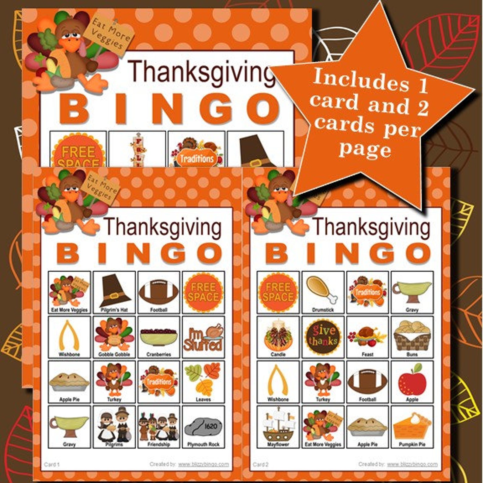 Thanksgiving 4x4 Bingo Printable Pdfs Contain Everything You | Etsy