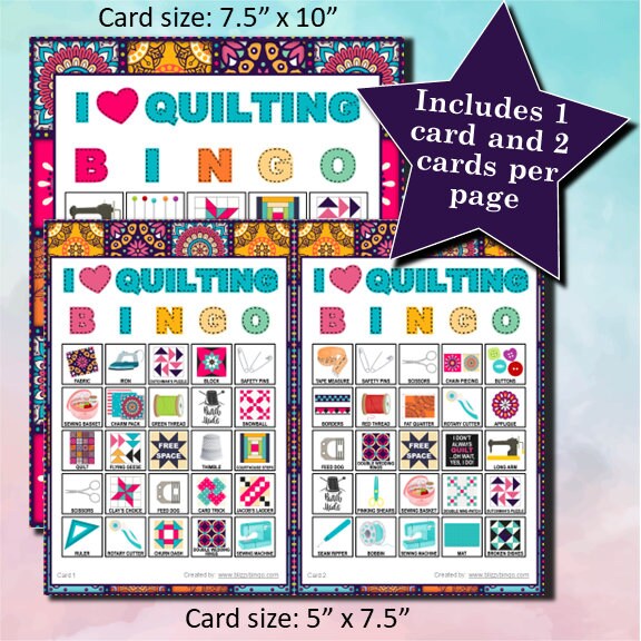 100 Quilting 5x5 Bingo Cards | Instant Download | Pdfs for Easy ...