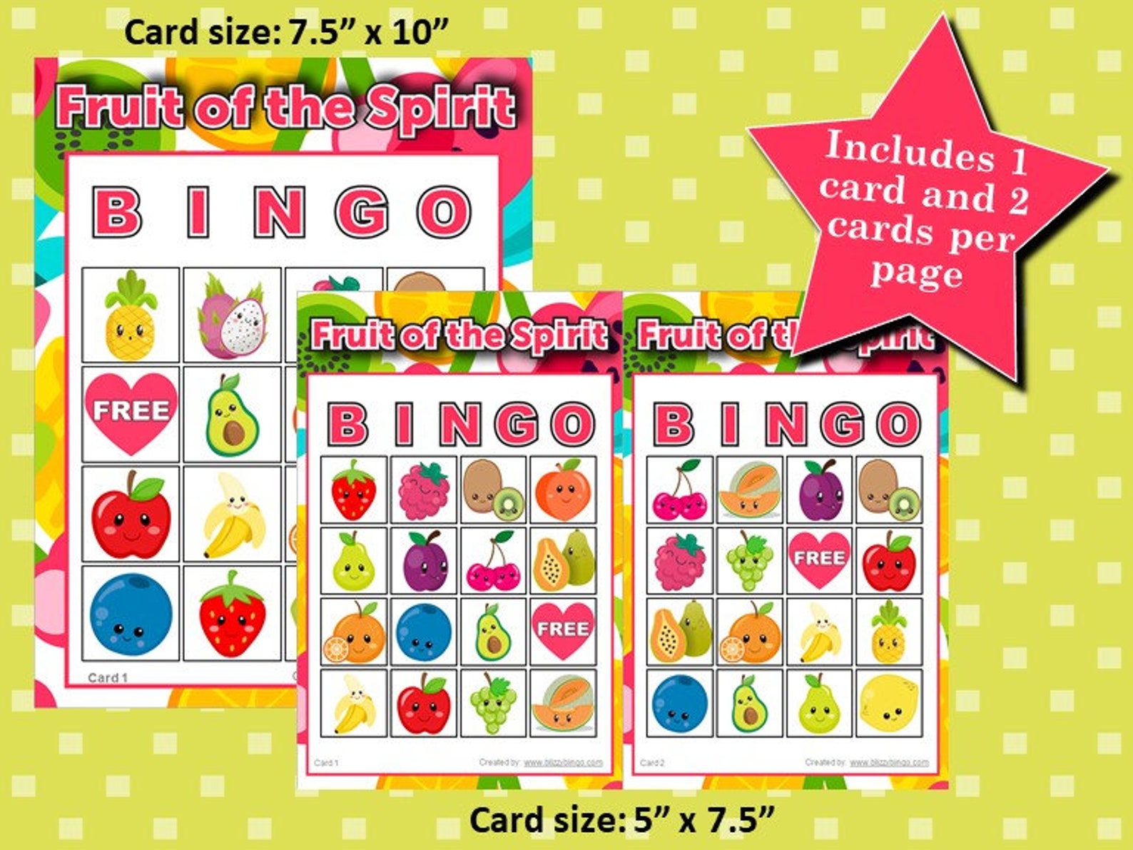30 Fruit of the Spirit 4x4 Bingo Cards fruit Only Instant - Etsy