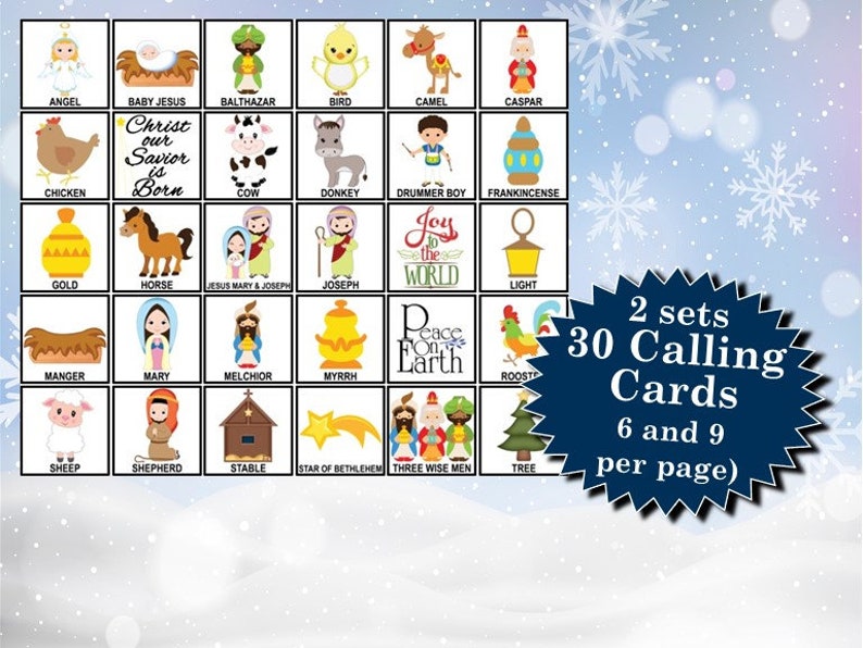 30 Nativity 4x4 Bingo Cards Instant Download Pdfs for Easy | Etsy