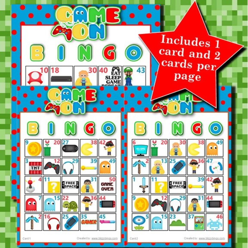 Gamer 5x5 Bingo Printable Pdfs Contain Everything You Need to | Etsy