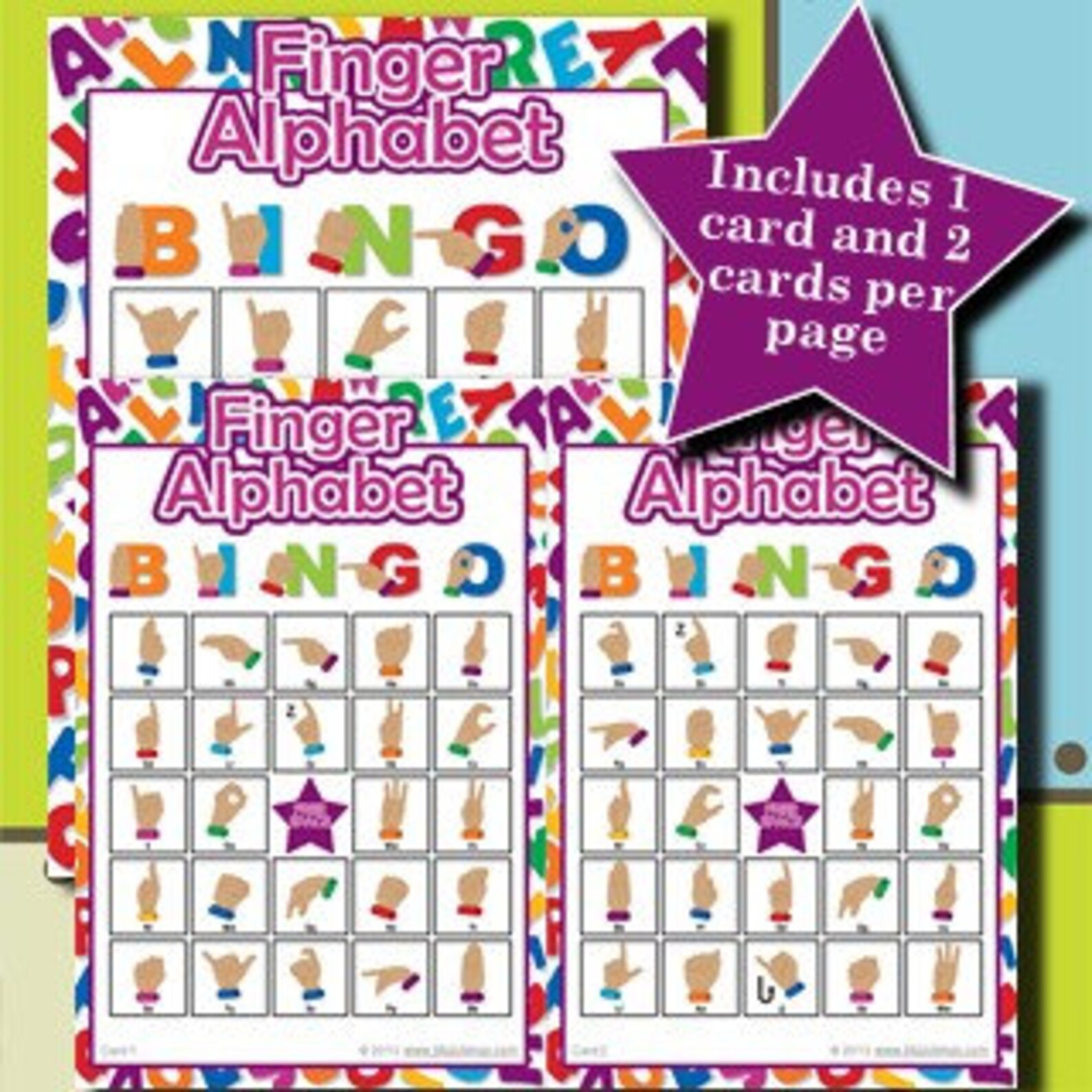 Finger Alphabet 5x5 Bingo Printable Pdfs Contain Everything You Need to ...