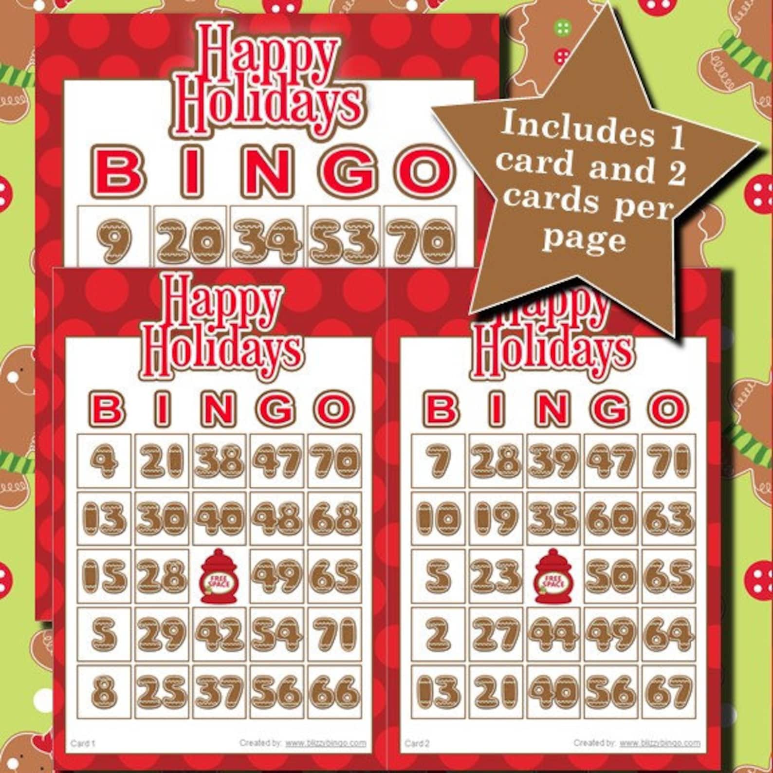 Happy Holidays 30 Cards Classic 5x5 Bingo Printable Pdfs - Etsy