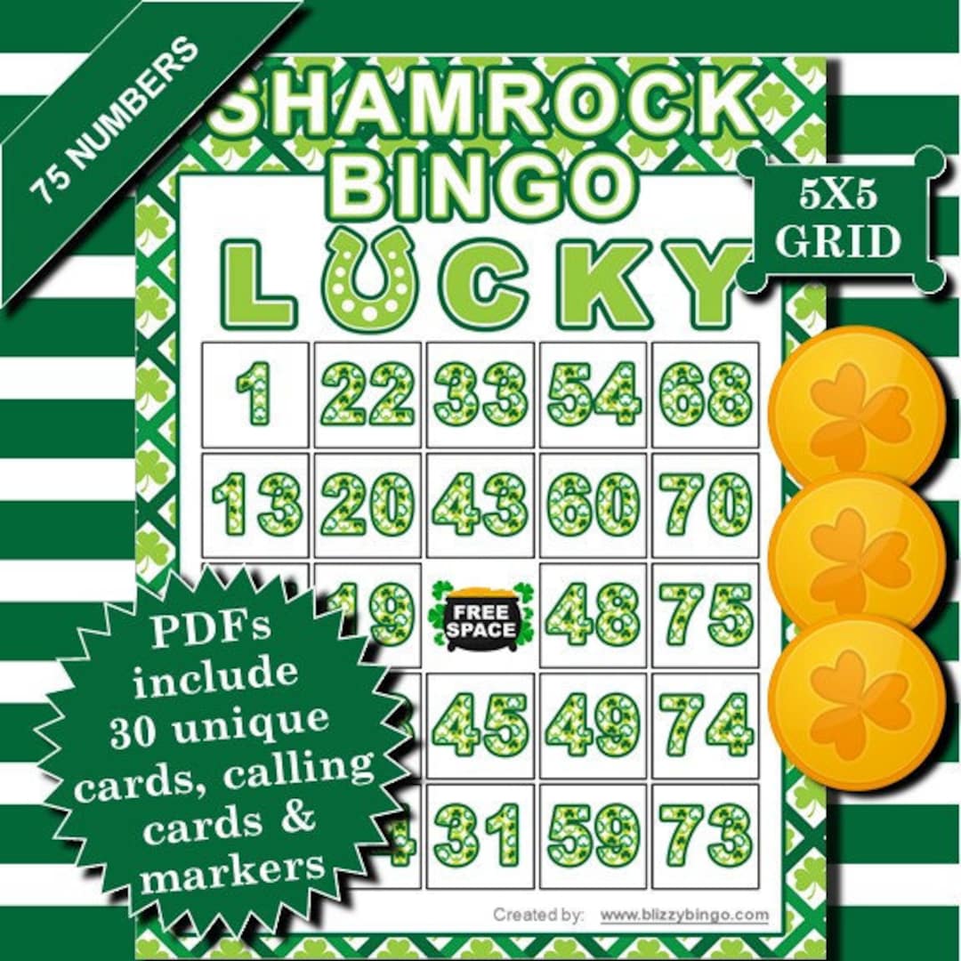 Shamrock Bingo 30 Cards Printable Pdfs Contain Everything You Need to ...