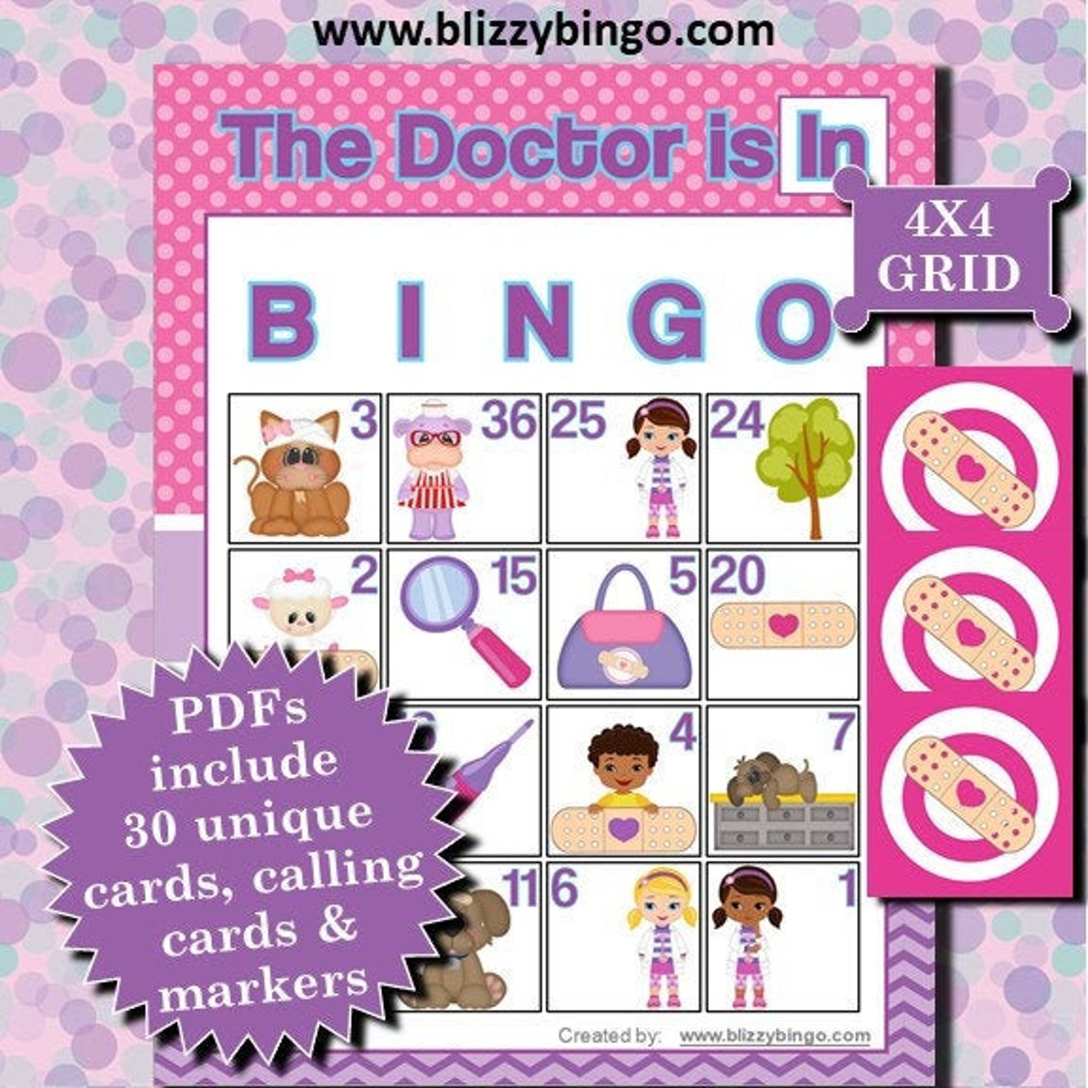 The Doctor is in 4x4 Bingo Printable Pdfs Contain Everything - Etsy