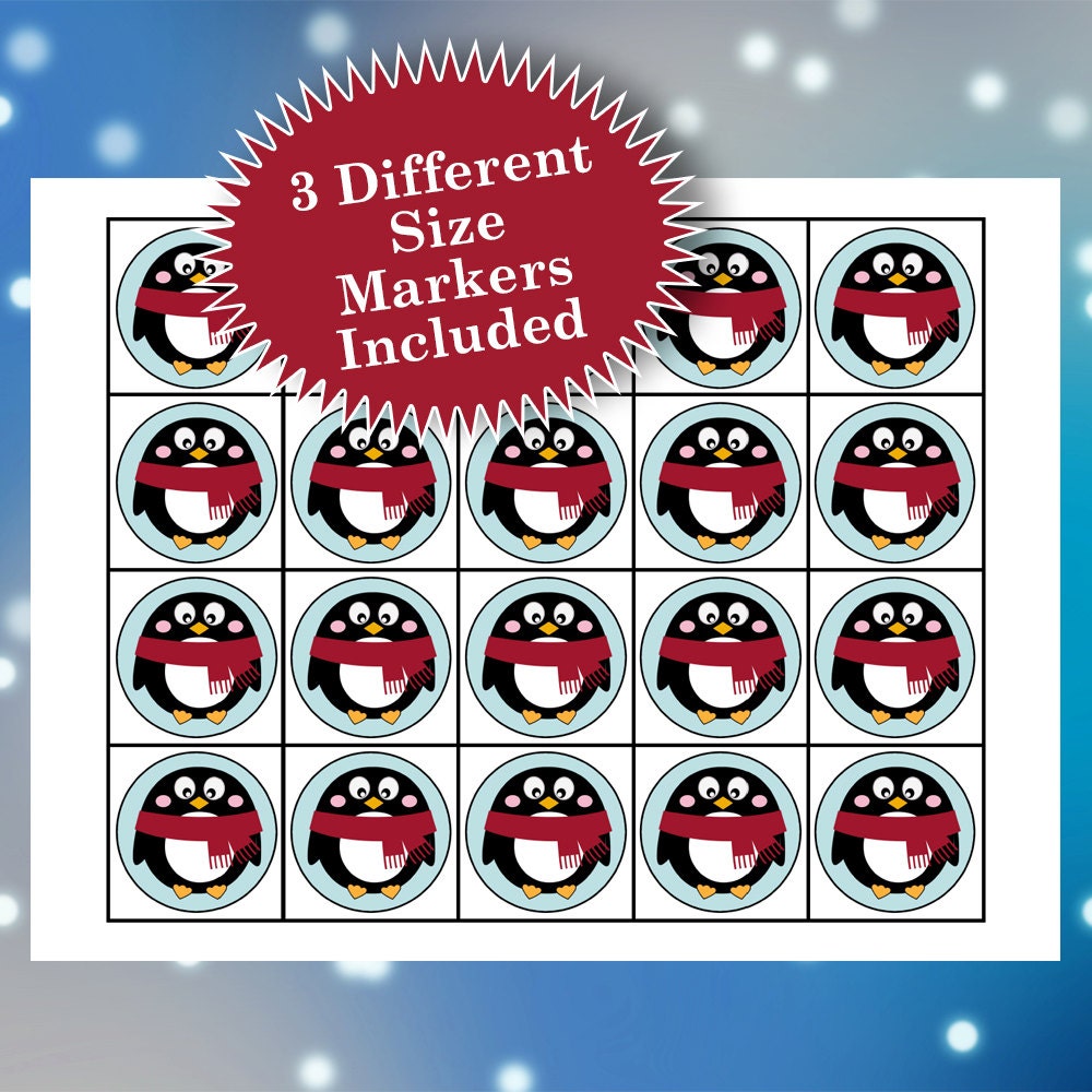 Penguin Alphabet 5x5 Bingo Printable Pdfs Contain Everything - Etsy Canada