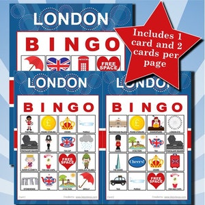 London 4x4 Bingo Printable Pdfs Contain Everything You Need to Play ...