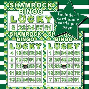 Shamrock Bingo 60 Cards Printable Pdfs Contain Everything You Need to ...