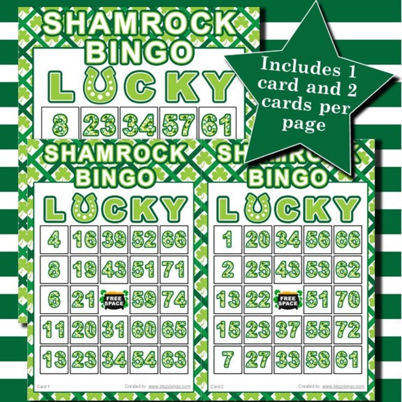 Shamrock Bingo 60 Cards Printable Pdfs Contain Everything You Need to ...