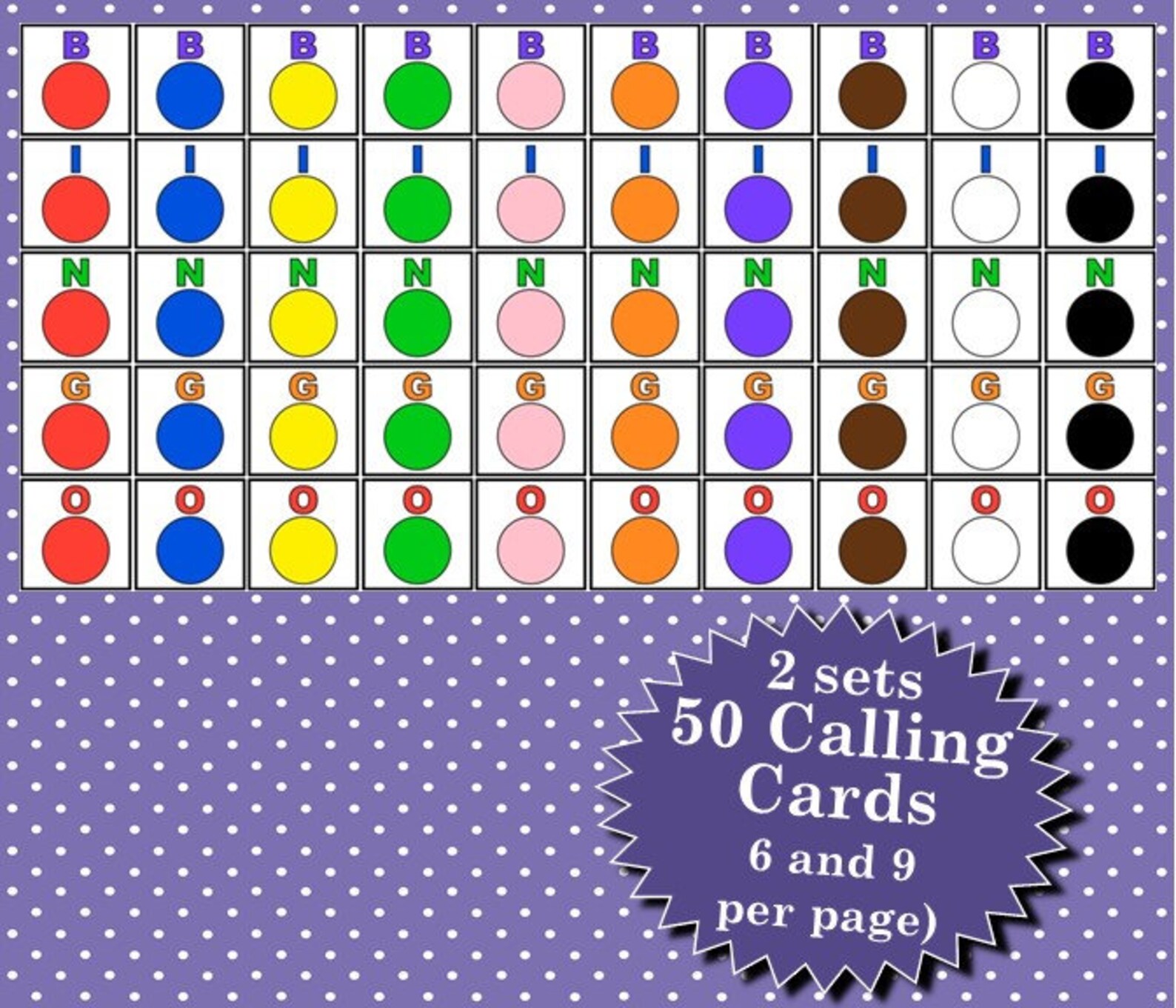 Colors 5x5 Bingo Fun for All From Toddlers to Seniors U | Etsy