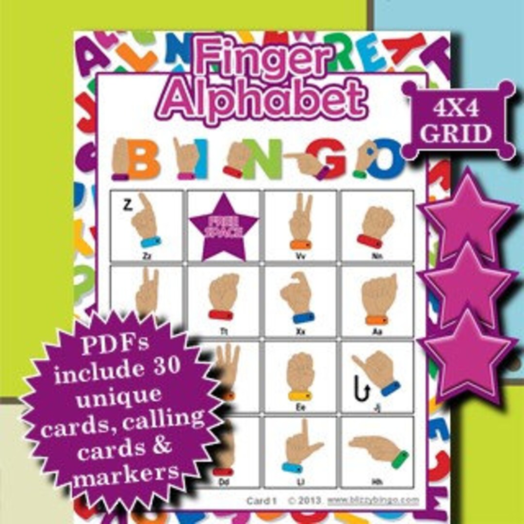 Finger Alphabet 4x4 Bingo Printable Pdfs Contain Everything You Need to ...