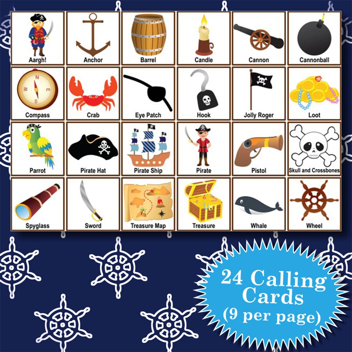 Pirates Gold 4x4 Bingo Printable Pdfs Contain Everything You | Etsy