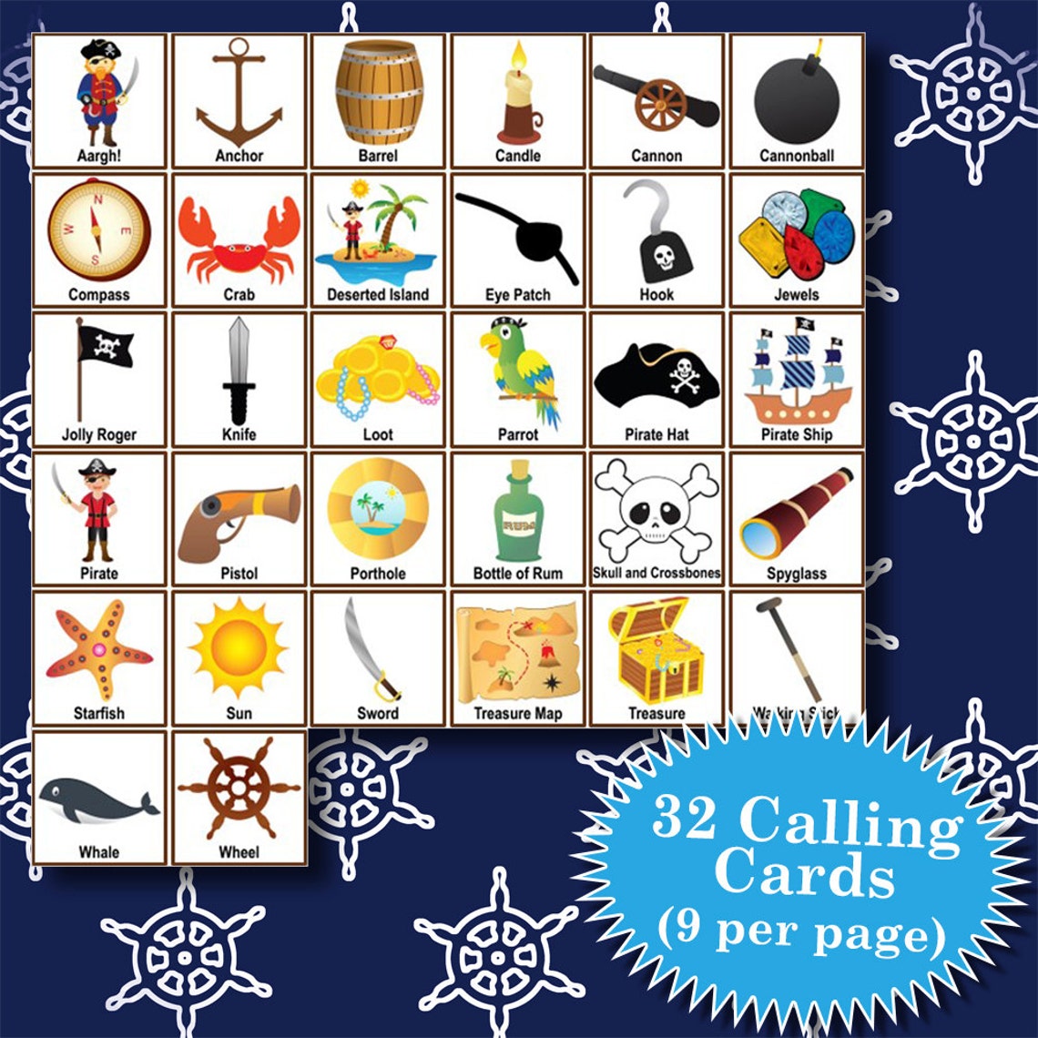 Pirates Gold 5x5 Bingo Printable Pdfs Contain Everything You | Etsy