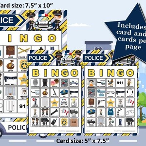 30 Police 5x5 Bingo Cards | Instant Download | Pdfs for Easy Printing ...