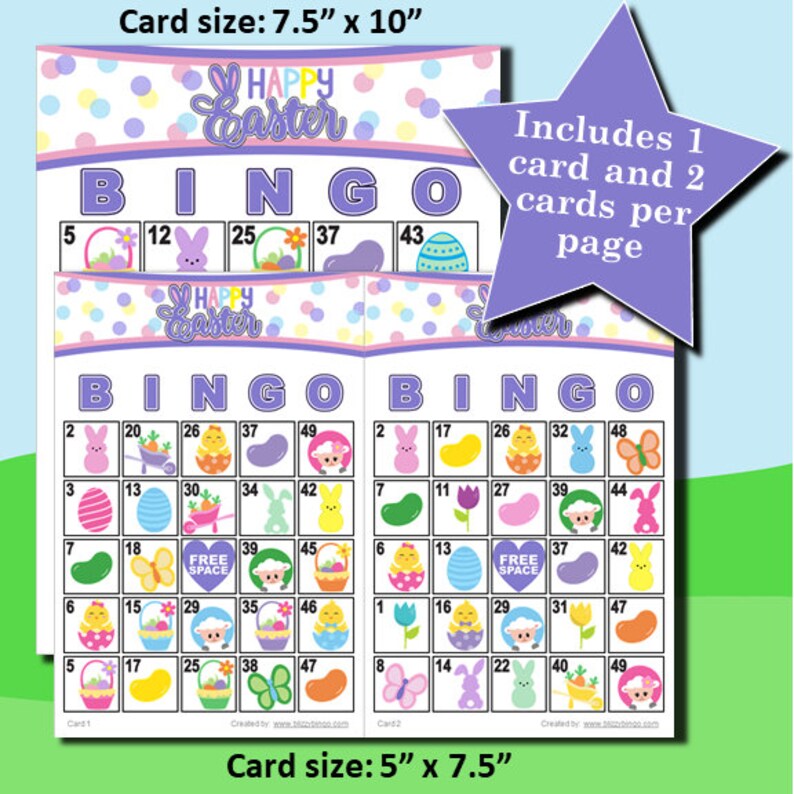 30 Easter 5x5 Bingo Cards | 50 Ball Bingo | Instant Download | Pdfs for ...