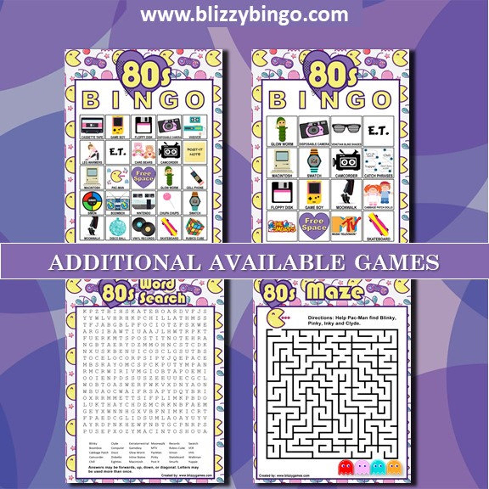 I Love the 80s Word Search Printable Pdfs - Etsy