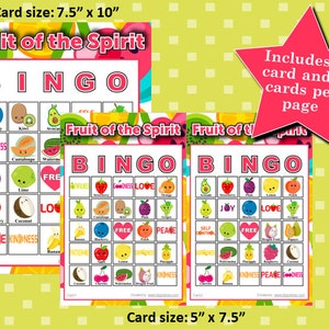 30 Fruit of the Spirit 5x5 Bingo Cards | Instant Download | Pdfs for ...