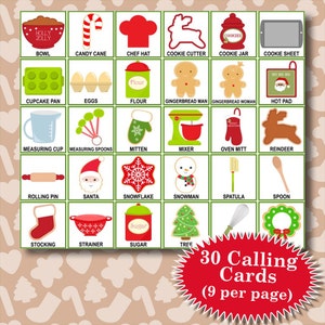 Cookies for Santa 4x4 Bingo Printable Pdfs Contain Everything You Need ...
