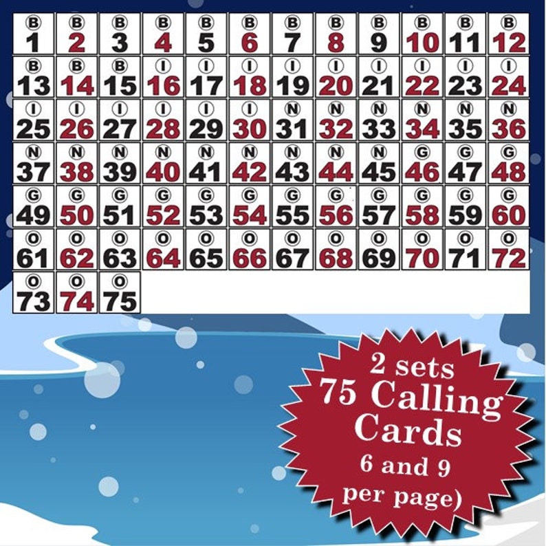 60 Penguin 5x5 Bingo Cards Instant Download Pdfs for Easy - Etsy