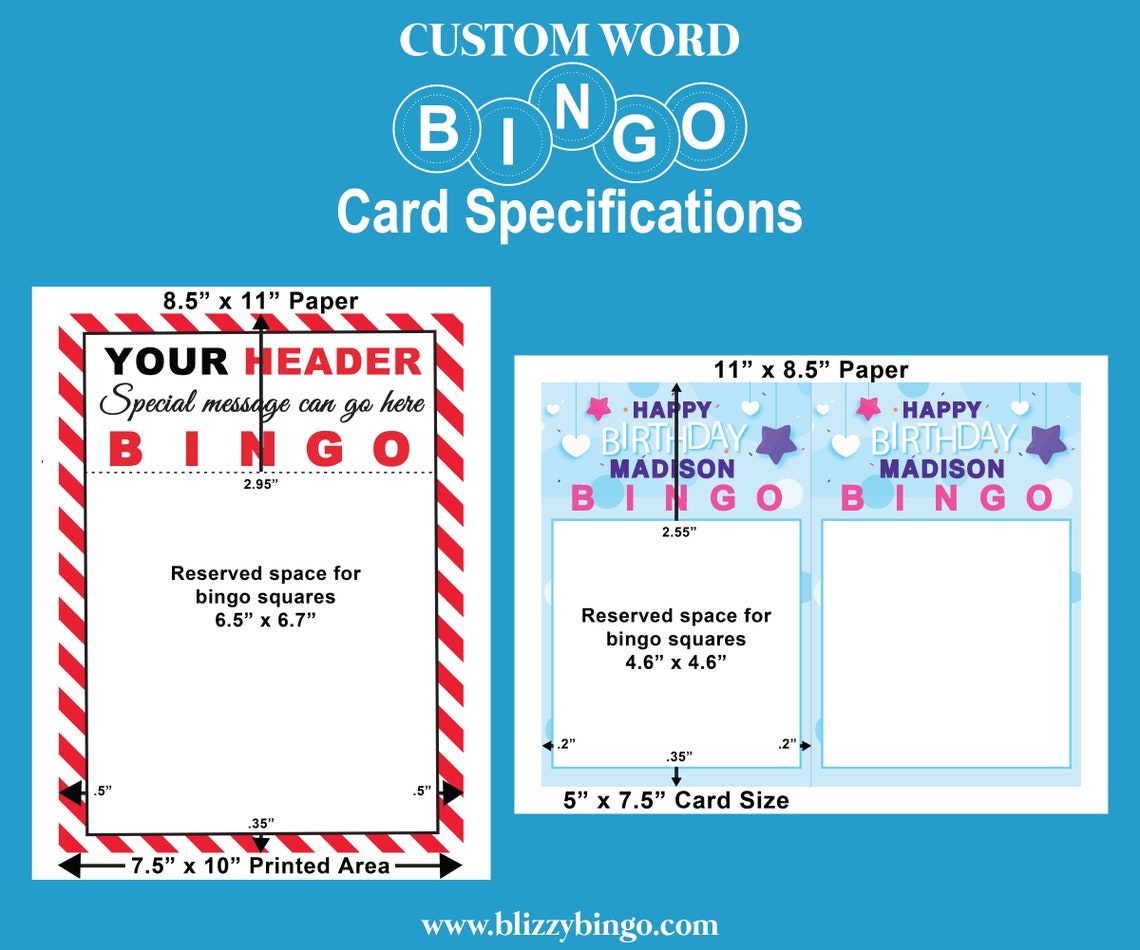 30 Custom Word Bingo Cards Choose Your Theme Choose Grid - Etsy