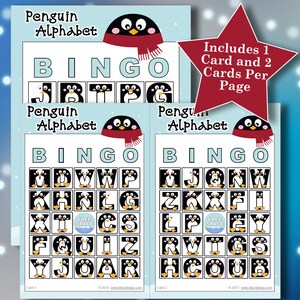 Penguin Alphabet 5x5 Bingo Printable Pdfs Contain Everything You Need ...