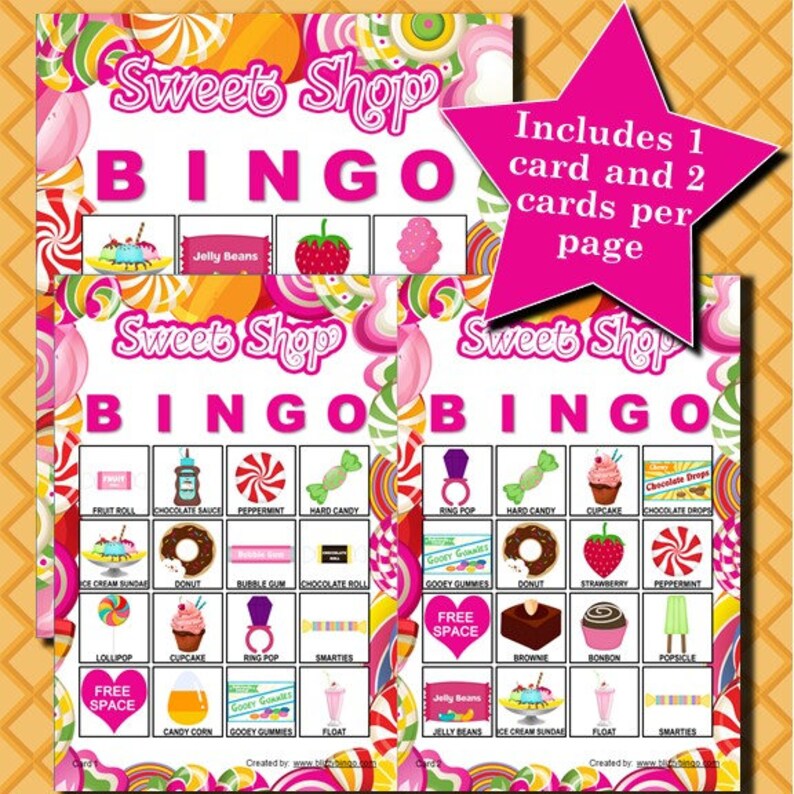 Sweet Shop 4x4 Bingo Printable Pdfs Contain Everything You - Etsy