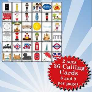 London 4x4 Bingo Printable Pdfs Contain Everything You Need to Play ...