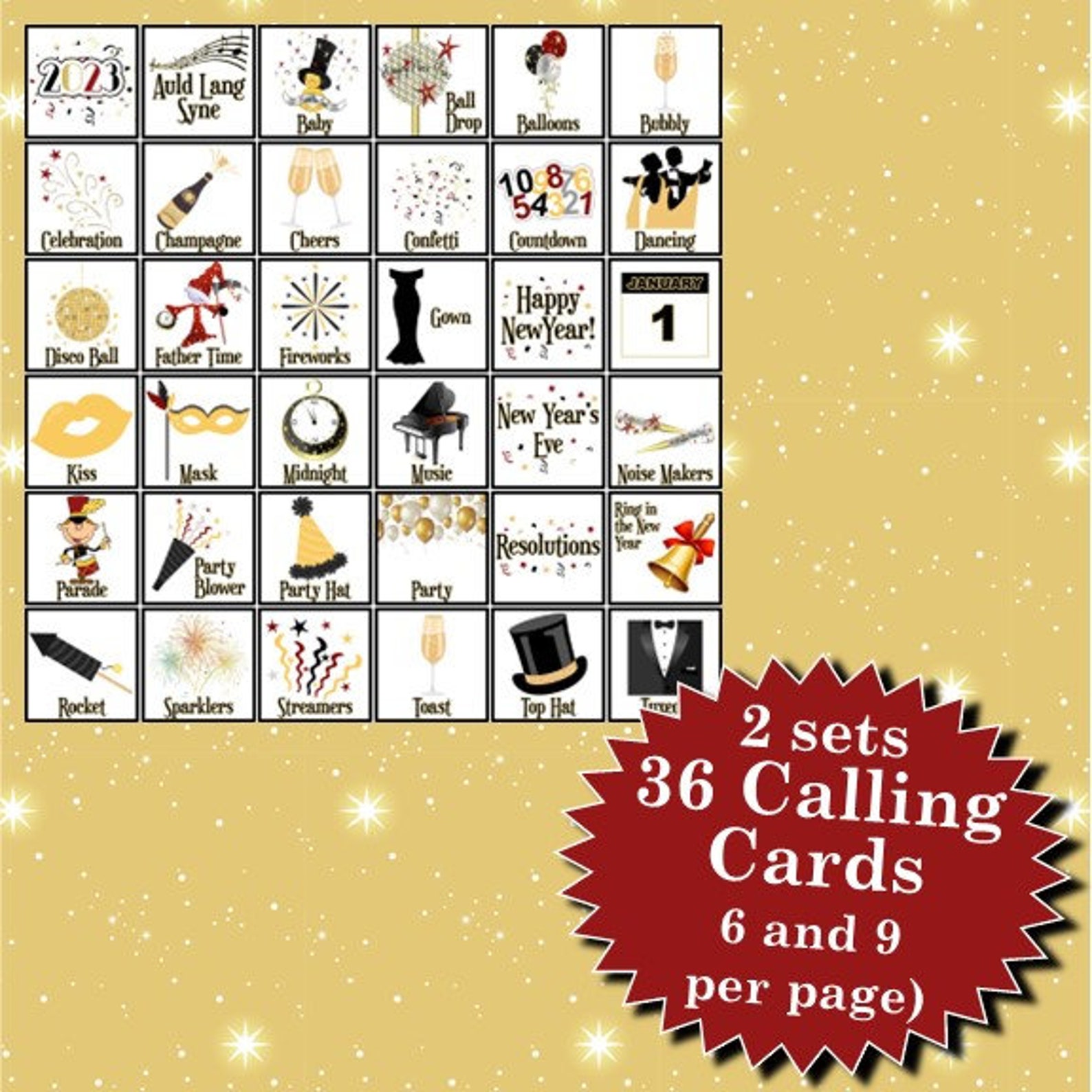 60 New Year's 5x5 Bingo Cards Instant Download Pdfs - Etsy