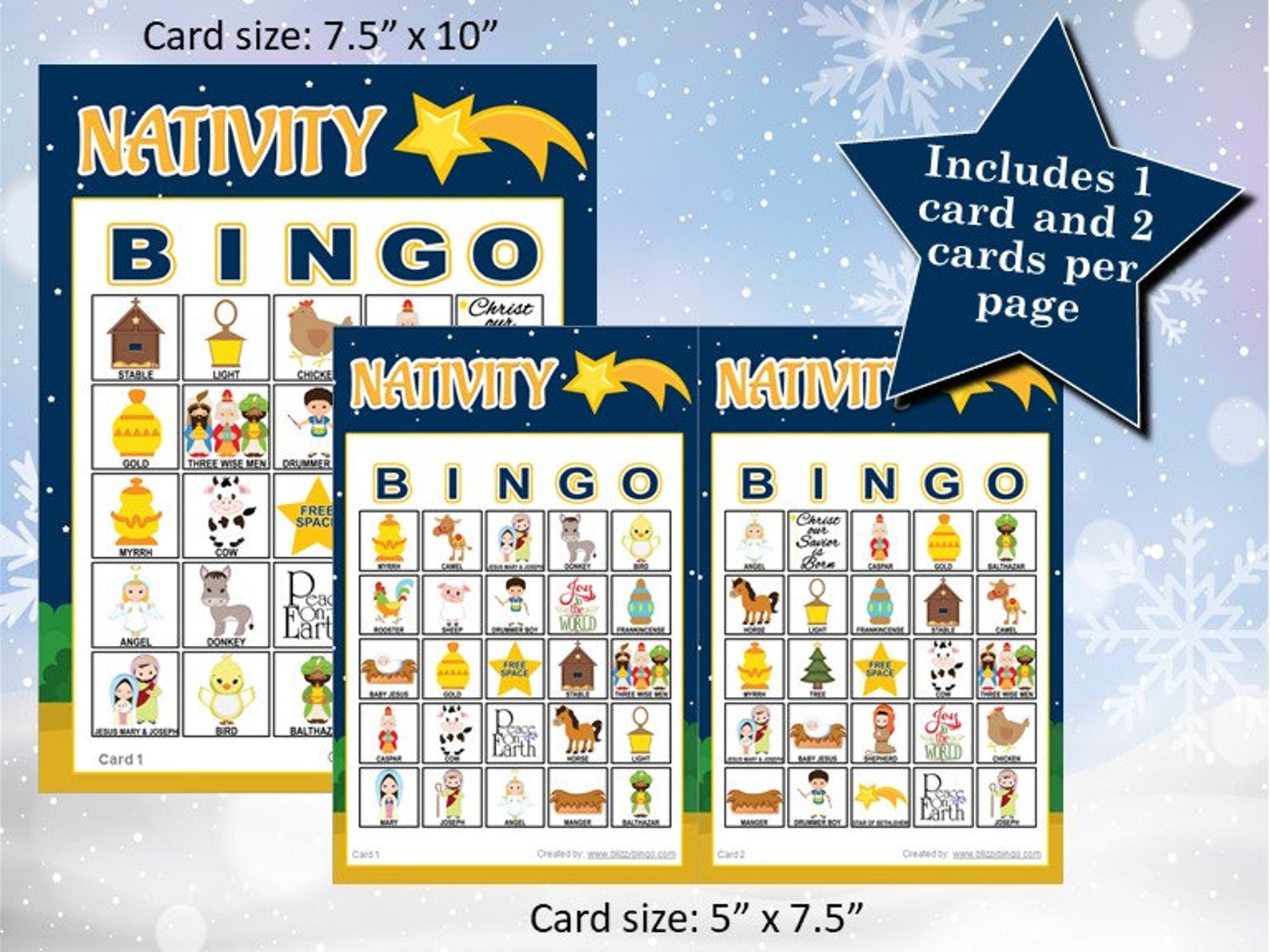 30 Nativity 5x5 Bingo Cards Instant Download Pdfs for Easy - Etsy