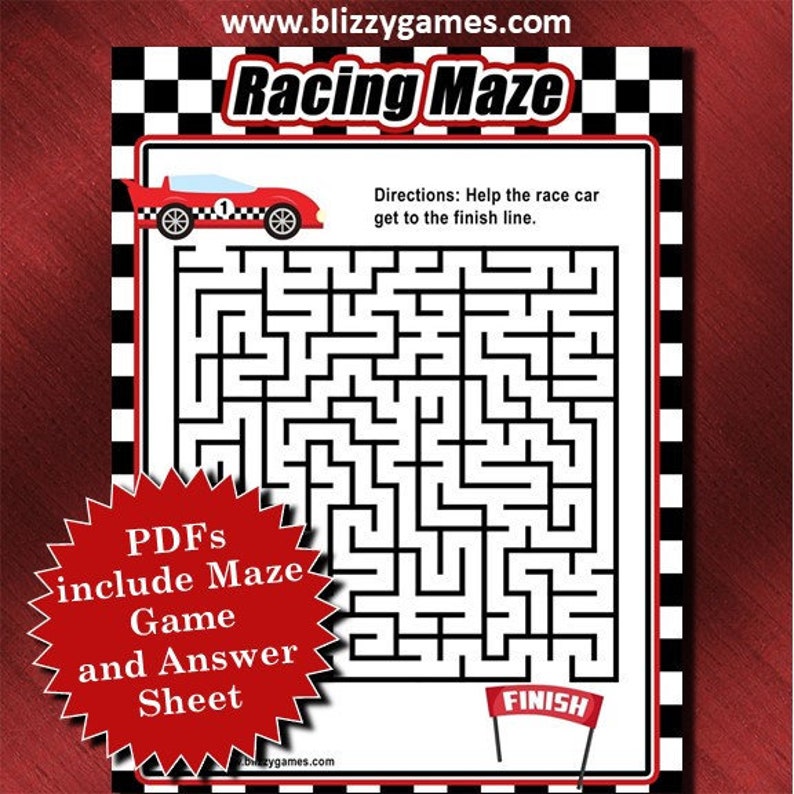 Racing Maze Printable Pdfs - Etsy
