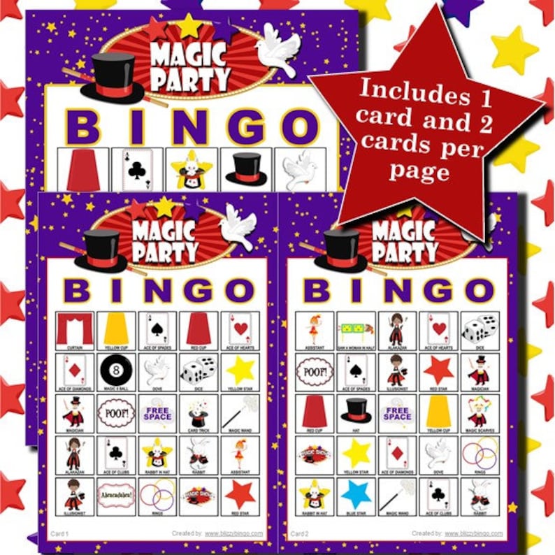 Magic Party 5x5 Bingo Printable Pdfs Contain Everything You - Etsy Canada