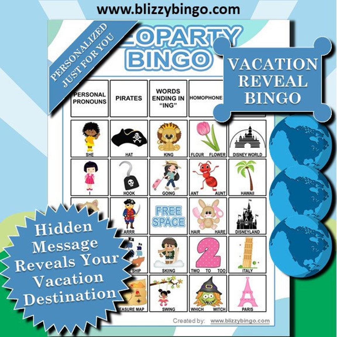 Vacation Reveal Bingo is a Fun, Exciting Vacation Reveal Game to Play ...