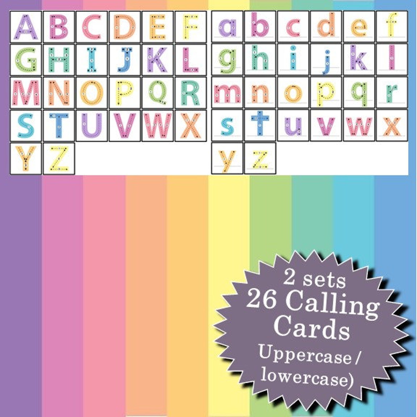 30 Traceable Alphabet 5x5 Bingo Cards Instant Download | Etsy