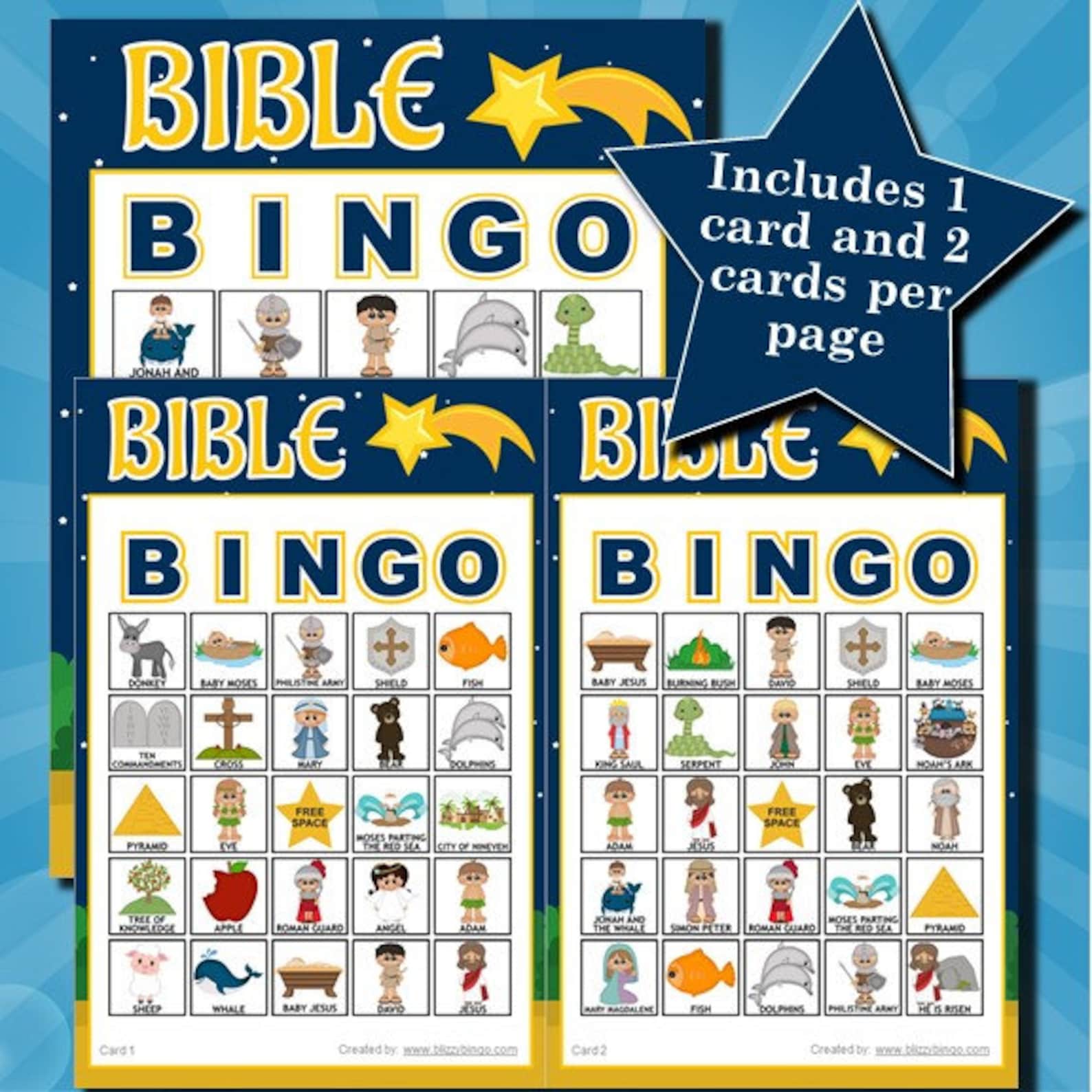 Bible 5x5 Bingo Printable Pdfs Contain Everything You Need to | Etsy