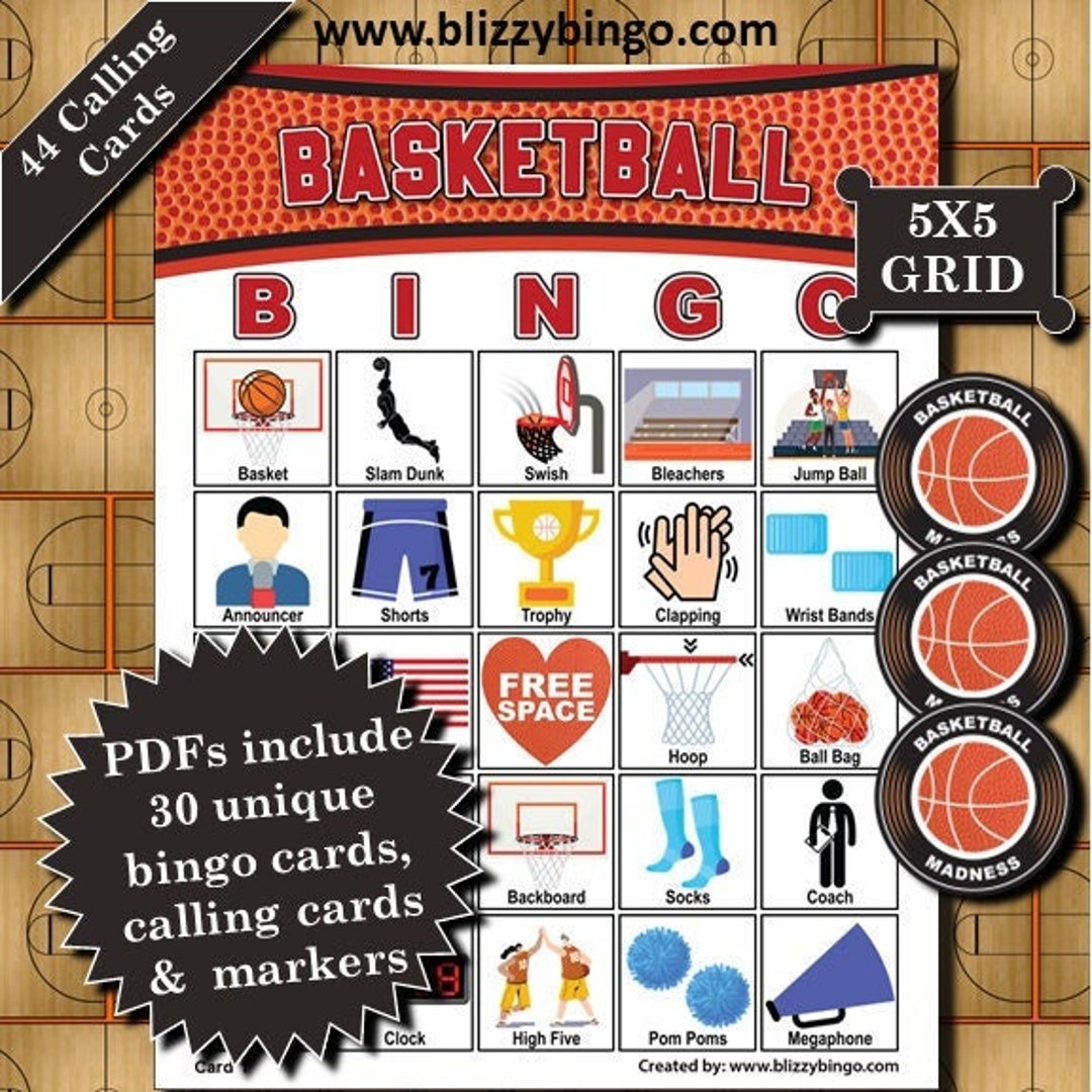 30 Basketball 5x5 Bingo Cards | Instant Download | Pdfs for Easy ...