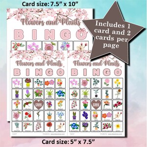 100 Flowers and Plants 5x5 Bingo Cards | Instant Download | Pdfs for ...