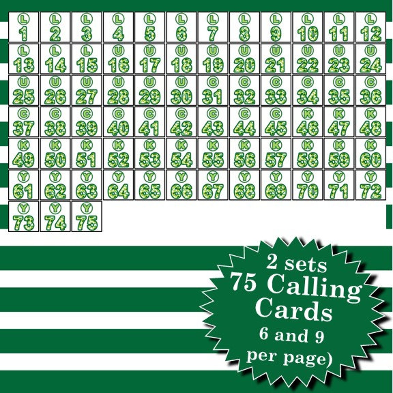Shamrock Bingo 60 Cards Printable Pdfs Contain Everything You Need to ...