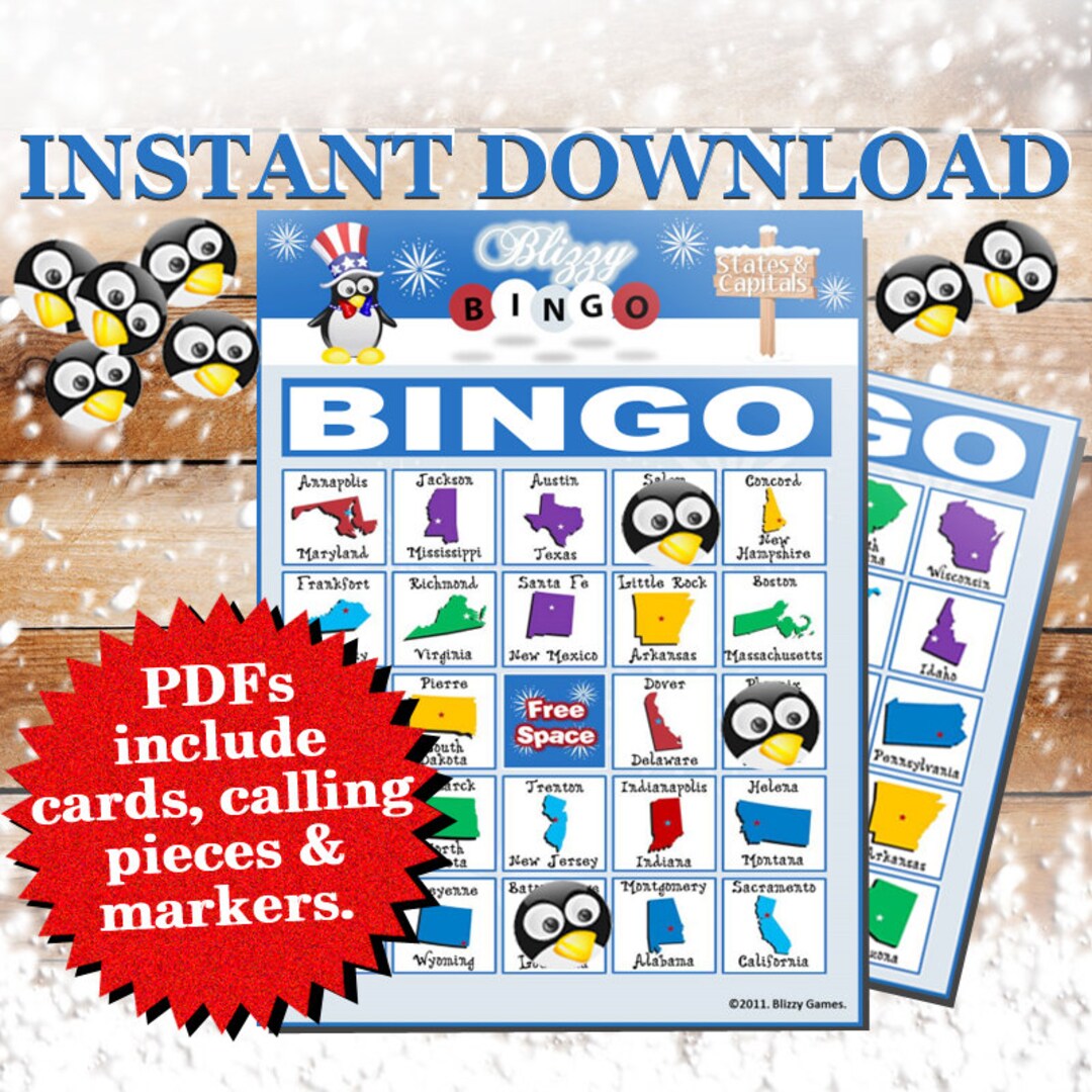 Blizzy Bingo UNITED STATES Printable Pdfs Contain Everything You Need ...