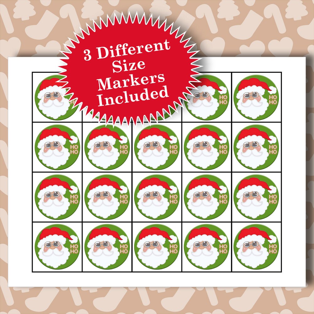 Cookies for Santa 4x4 Bingo Printable Pdfs Contain Everything You Need ...
