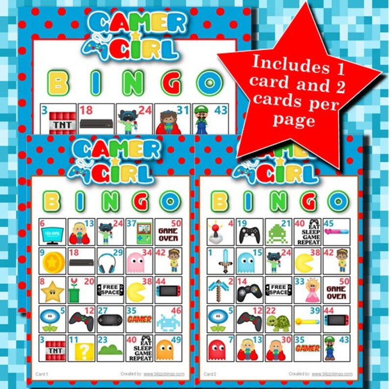 Gamer Girl 5x5 Bingo Printable Pdfs Contain Everything You Need to Play ...