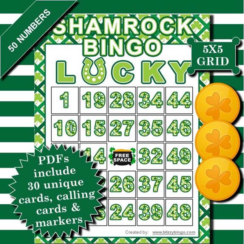 Shamrock Bingo 30 Cards Printable Pdfs Contain Everything You Need to ...
