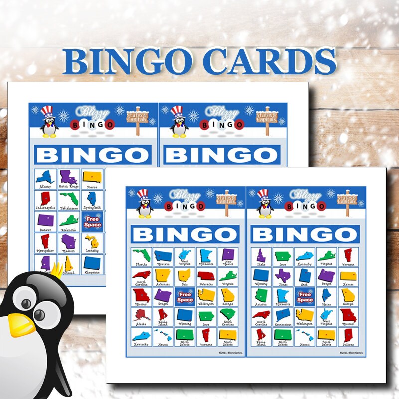 Blizzy Bingo UNITED STATES Printable Pdfs Contain Everything - Etsy